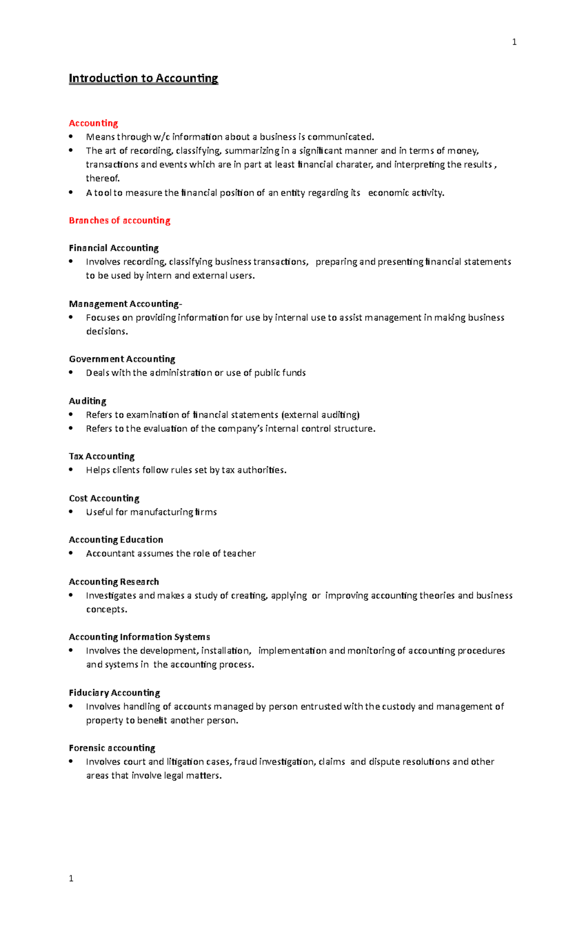 Introduction to Accounting - Introduction to Accounting Accounting ...