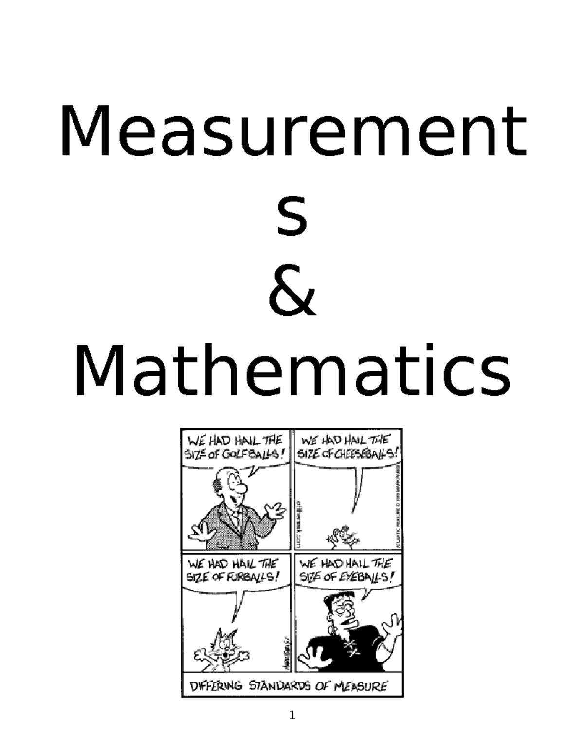 Measurement Practice KEY (Meas. & Math) - Measurement s & Mathematics ...