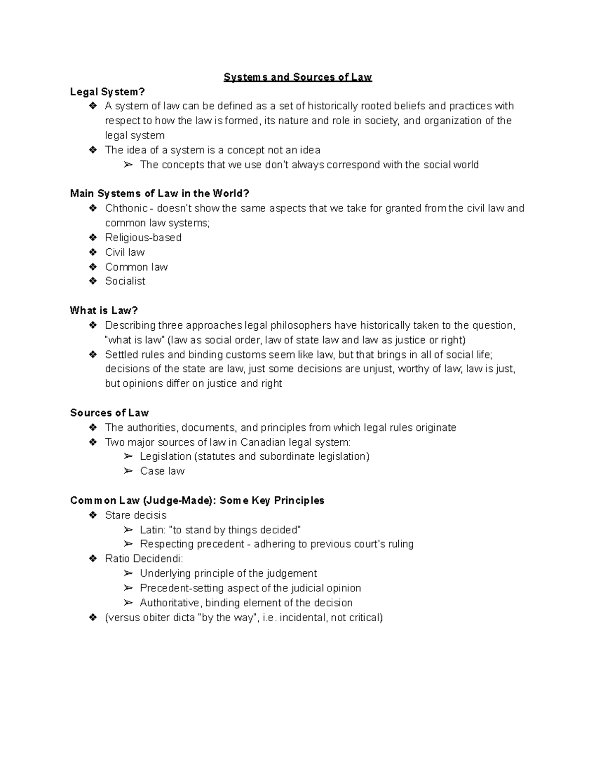 Jan. 18th - Class Systems and Sources of Law - Systems and Sources of ...