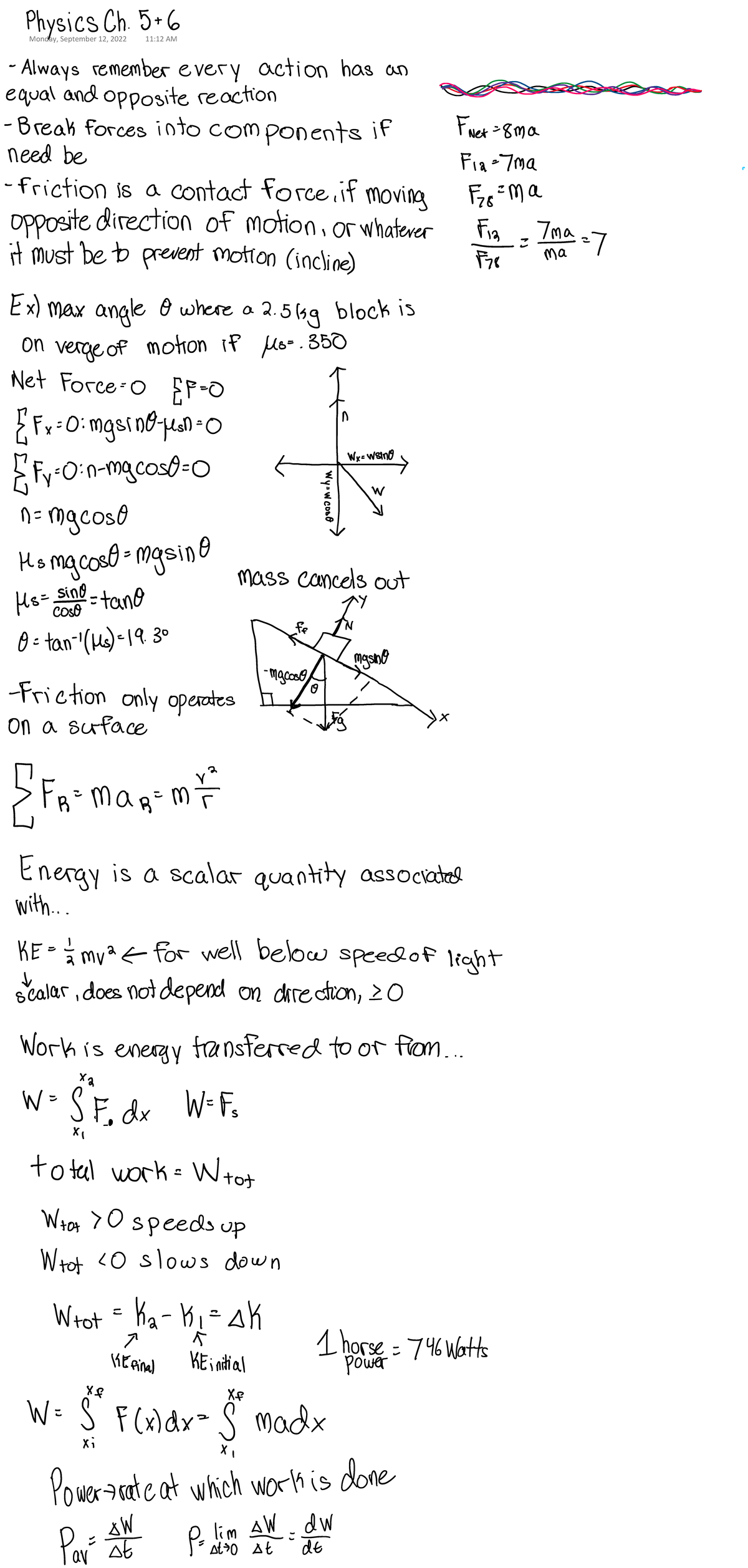 Physics Ch. 4+5 - Chapter 4 and 5 In Class Notes Silverstone - PH 105 ...