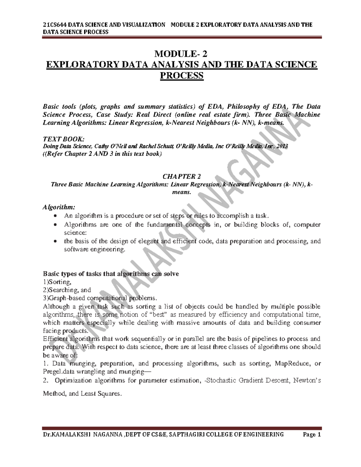 Ds Mod2 Chapter 2 Data Science Notes Data Science Process Module 2 Exploratory Data