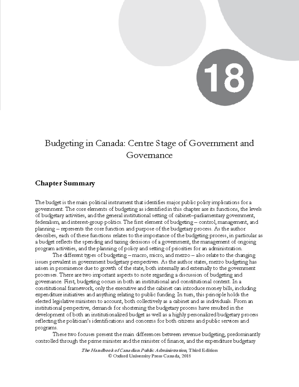 Chapter 18 SSG - adawda - The Handbook of Canadian Public ...