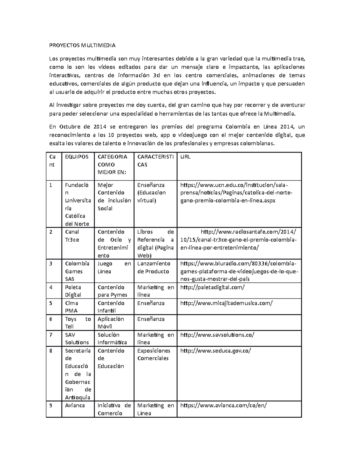 Proyectos Multimedia - PROYECTOS MULTIMEDIA Los proyectos multimedia ...