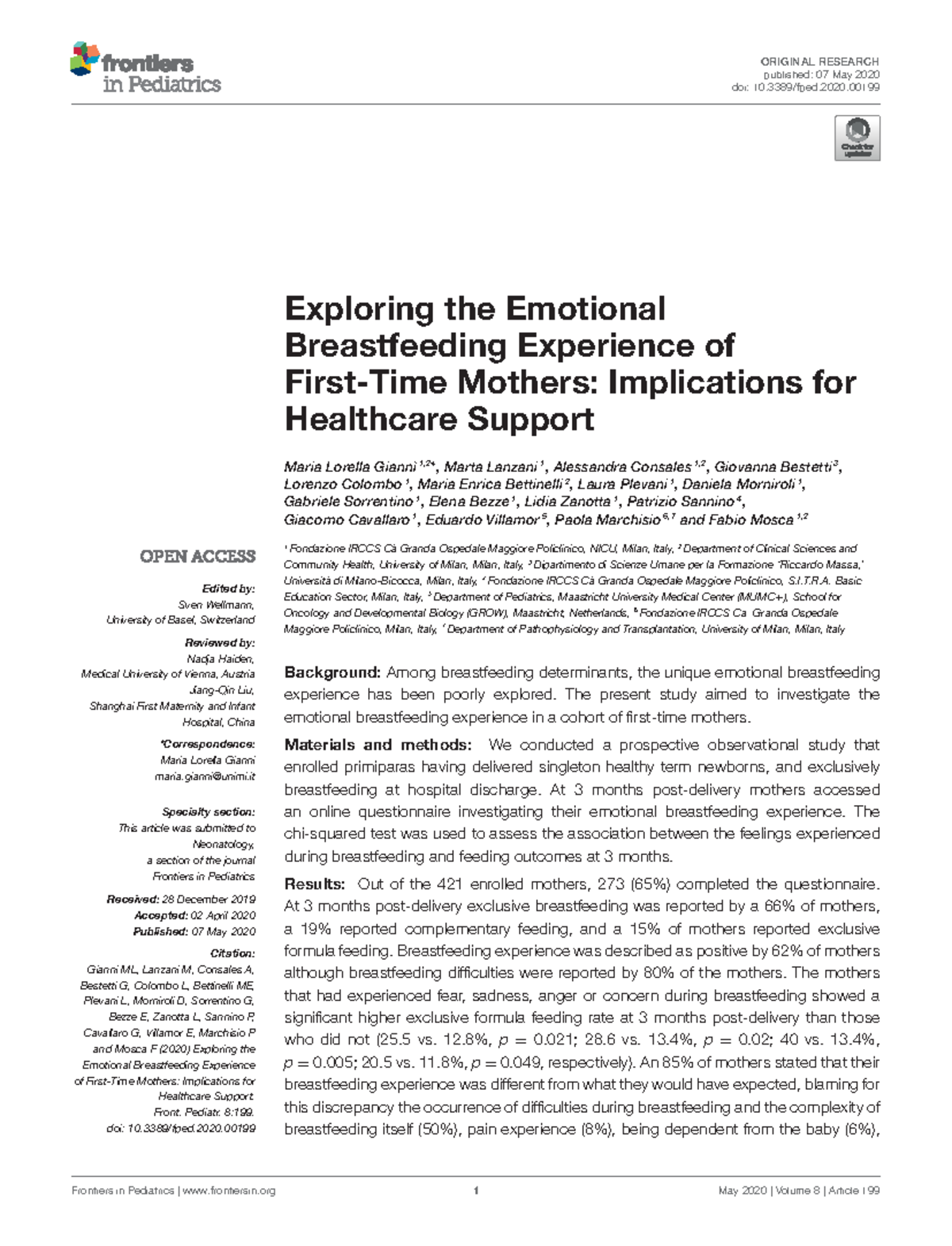 Fped-08-00199 - journal reporting - ORIGINAL RESEARCH published: 07 May ...