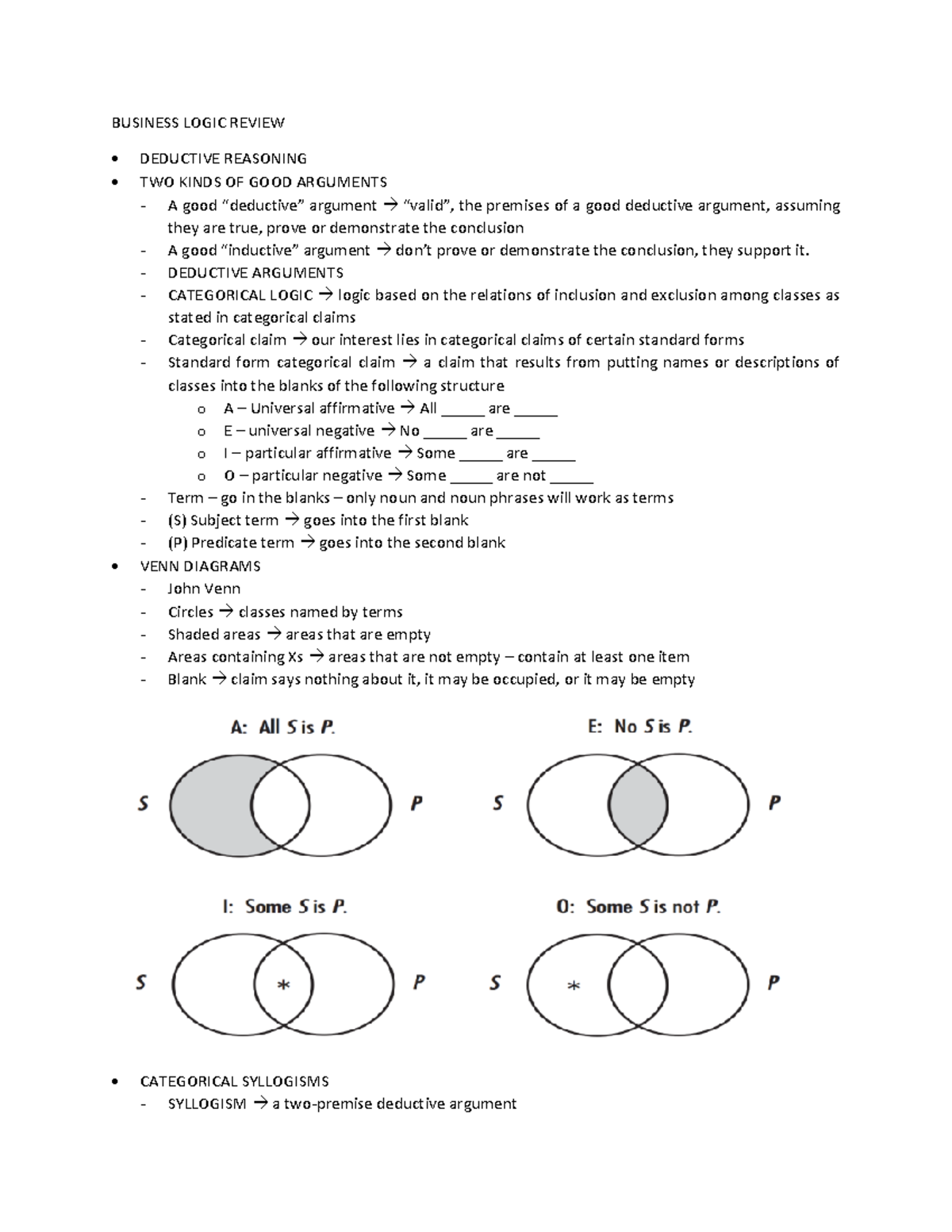 Business Logic Deductive Reasoning - BUSINESS LOGIC REVIEW DEDUCTIVE REASONING TWO KINDS OF GOOD ...
