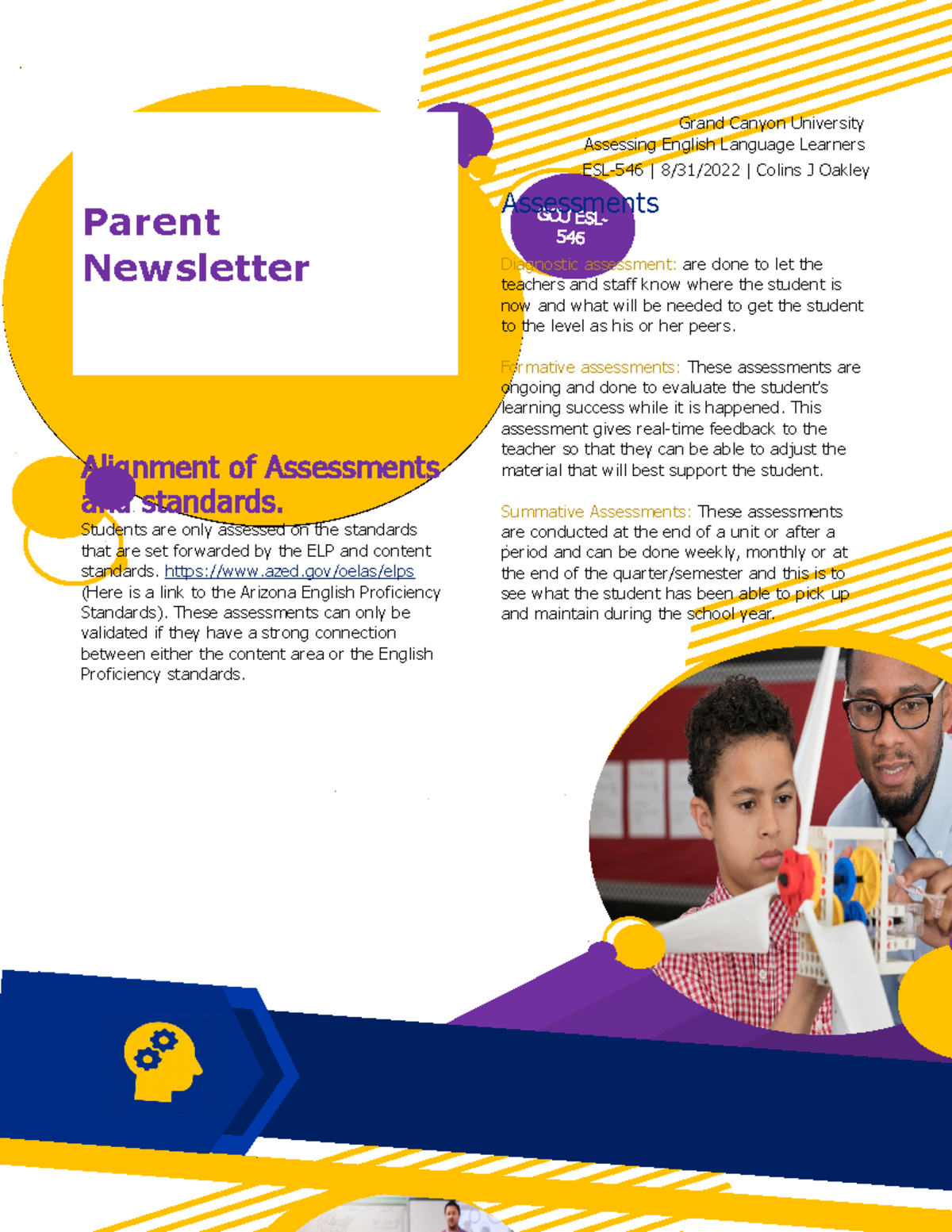 Parent Newsletter - Classwork - GCU ESL- 546 Parent Newsletter Grand ...
