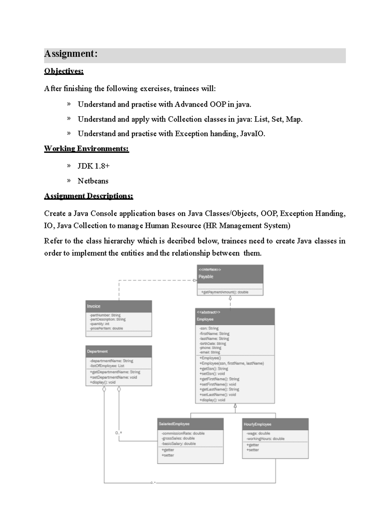 HRM ASM - Assignment1 - Assignment: Objectives: After finishing the following exercises ...