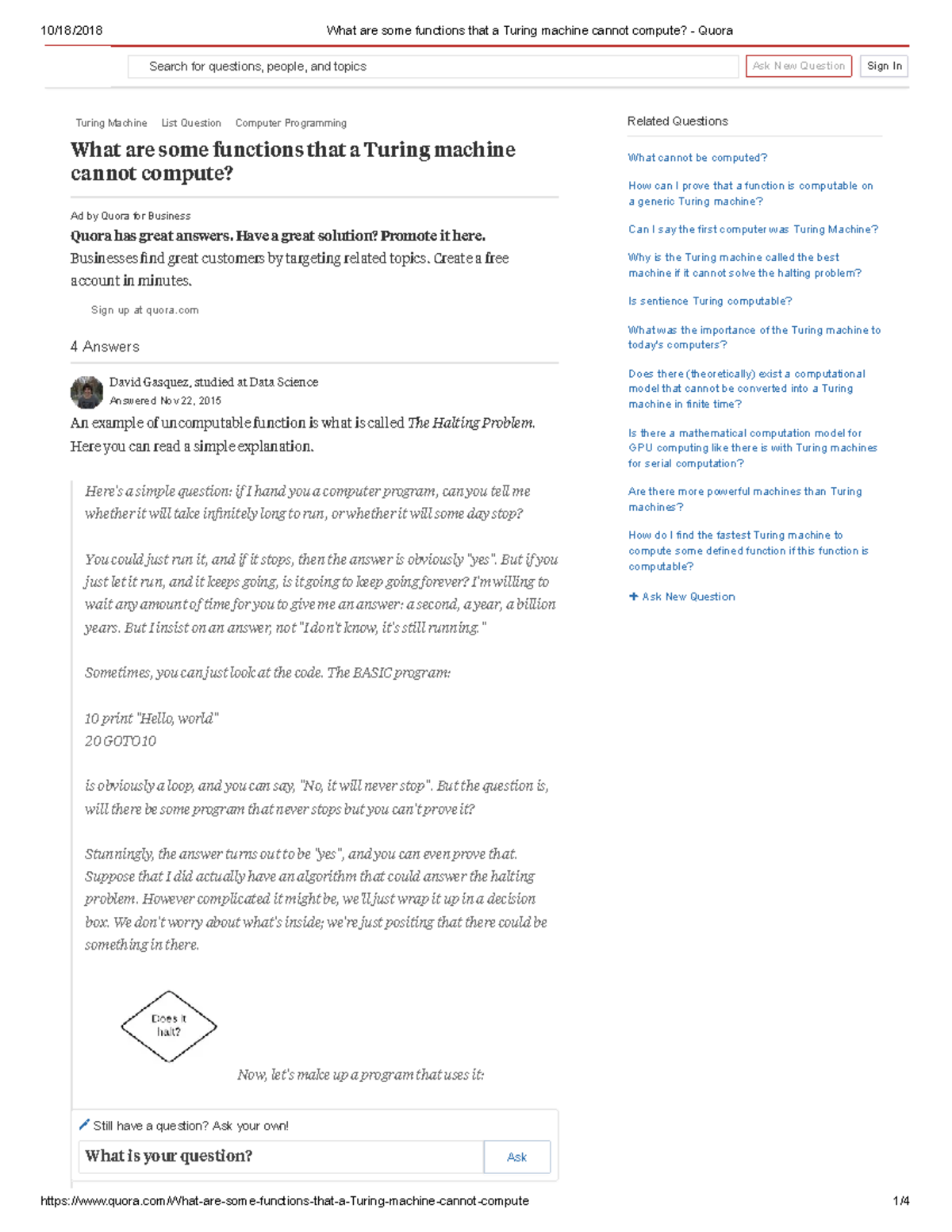 What are some functions that a Turing machine cannot compute - Quora ...