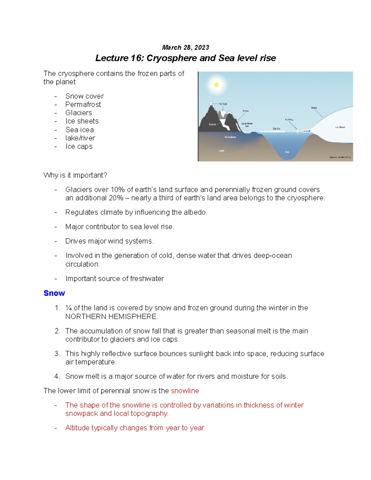 EE107 Spring'23 Lecture 17 - BU - March 28, 2023 Lecture 16: Cryosphere ...