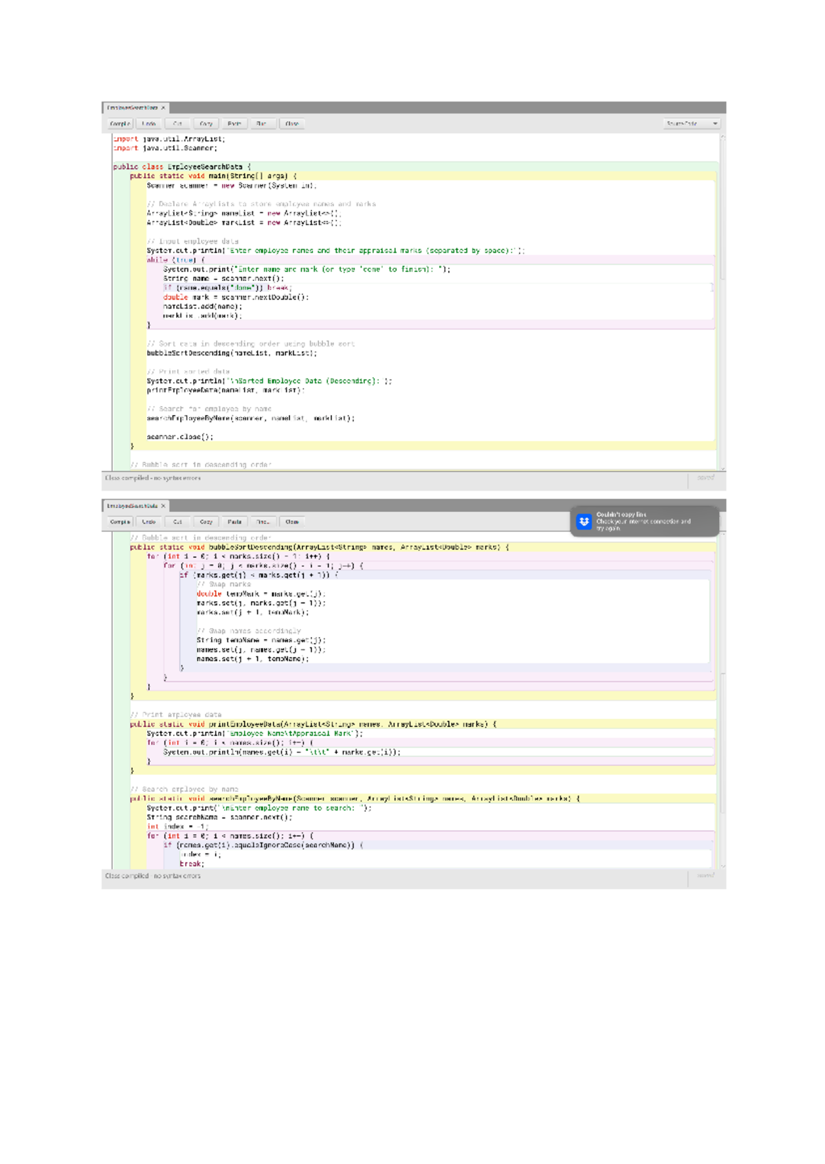 Muhammad Syamil Csc 248 - import java.util; import java.util; public class EmployeeSearchData ...