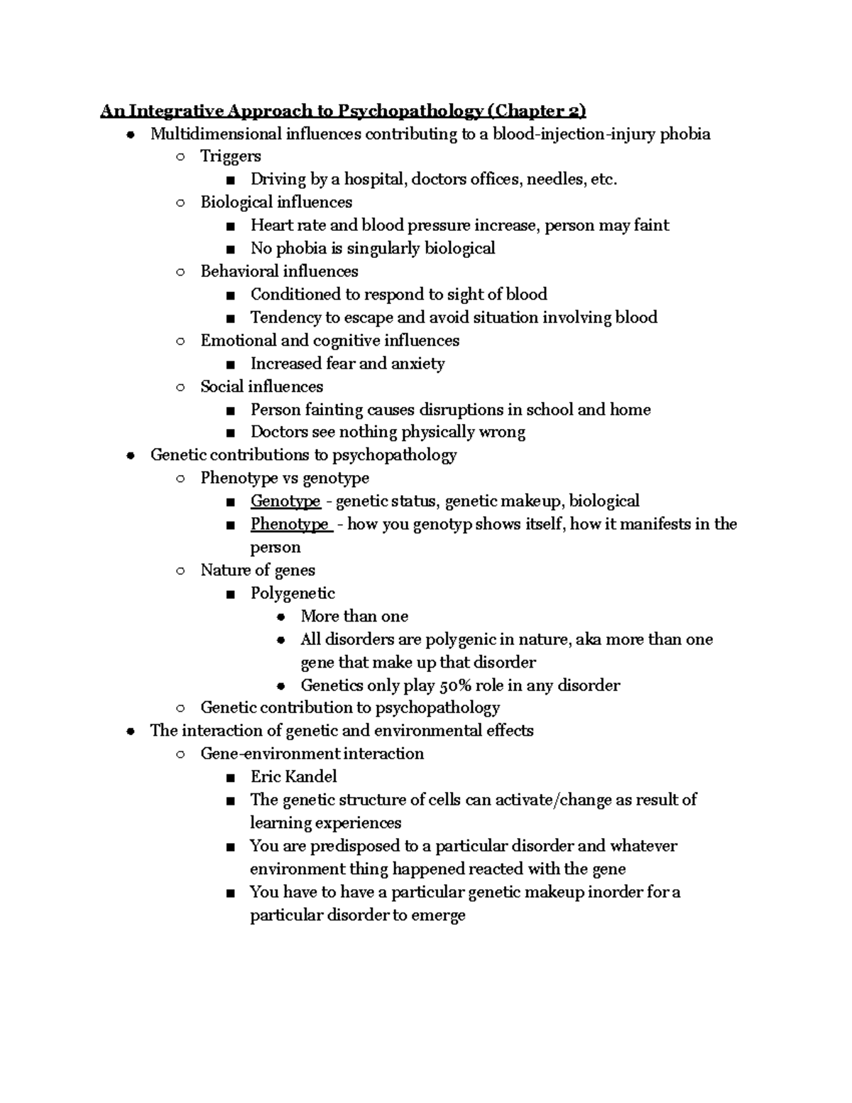 An integrative Approach to Psychopathology (Chapter 2) - Biological ...
