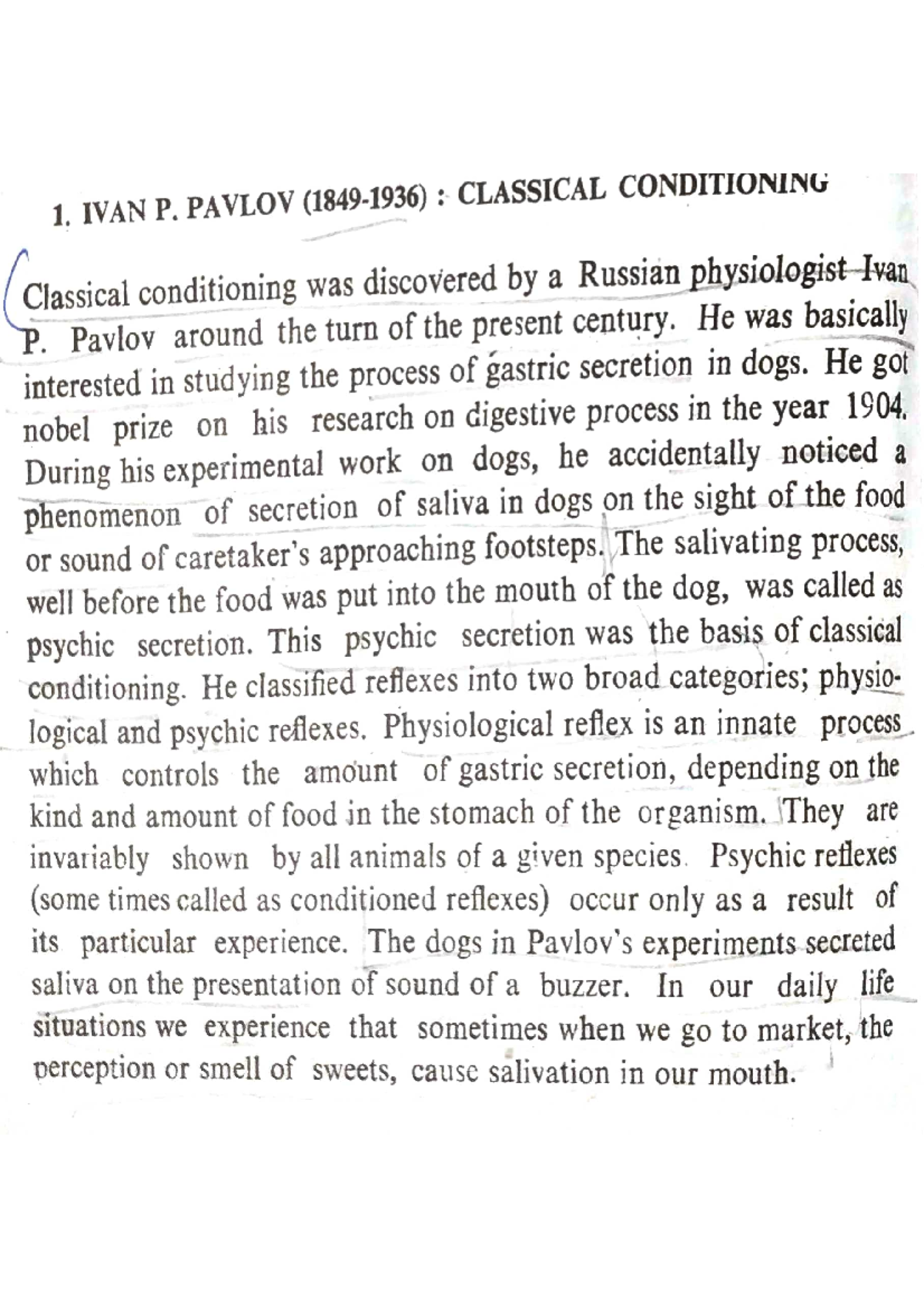 Pavlov's Classical conditioning - Educational psychology -I - Studocu