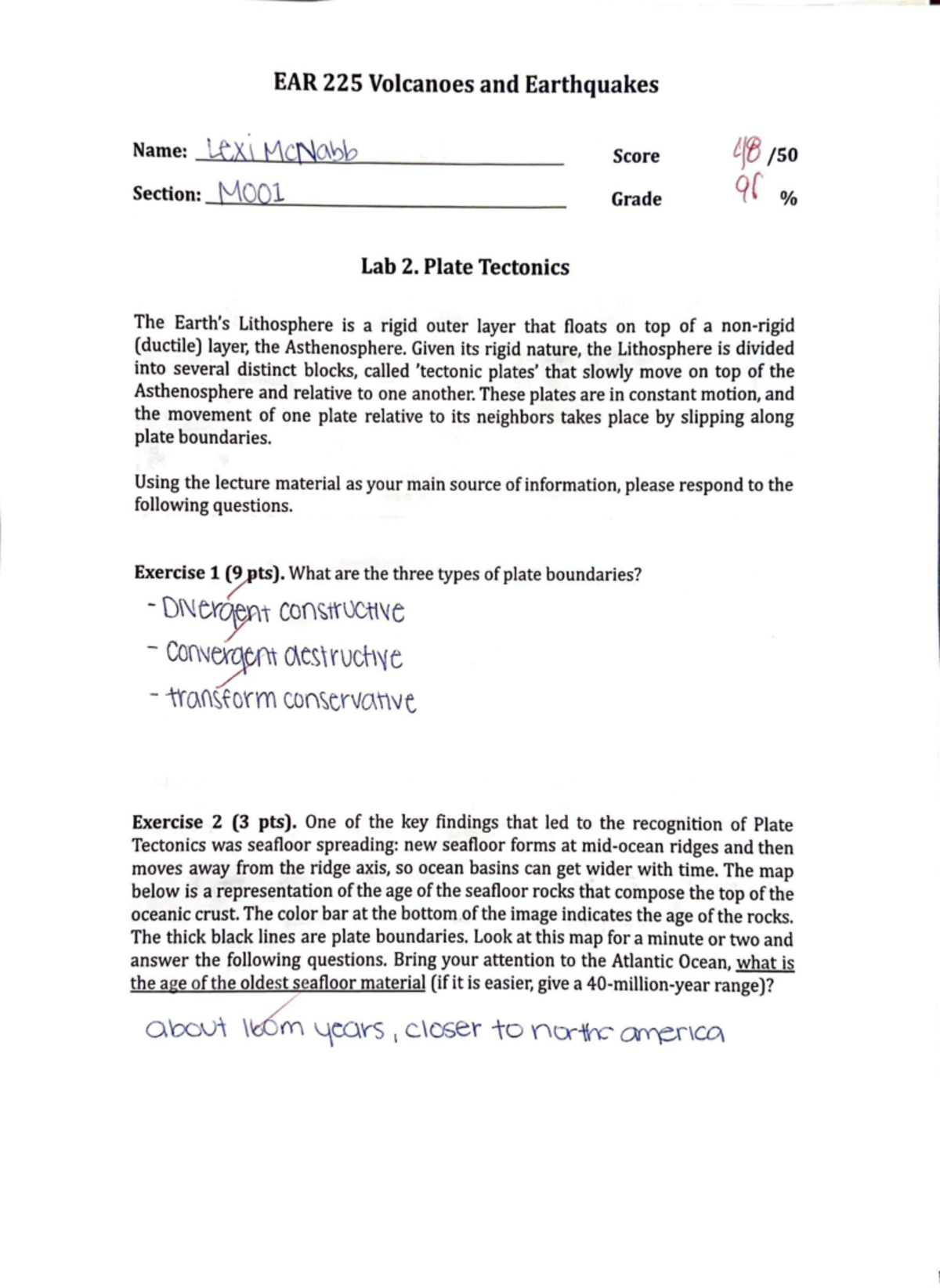 Lab 2. plate tectonics - d. Curewitz - EAR 225 Volcanoes and ...