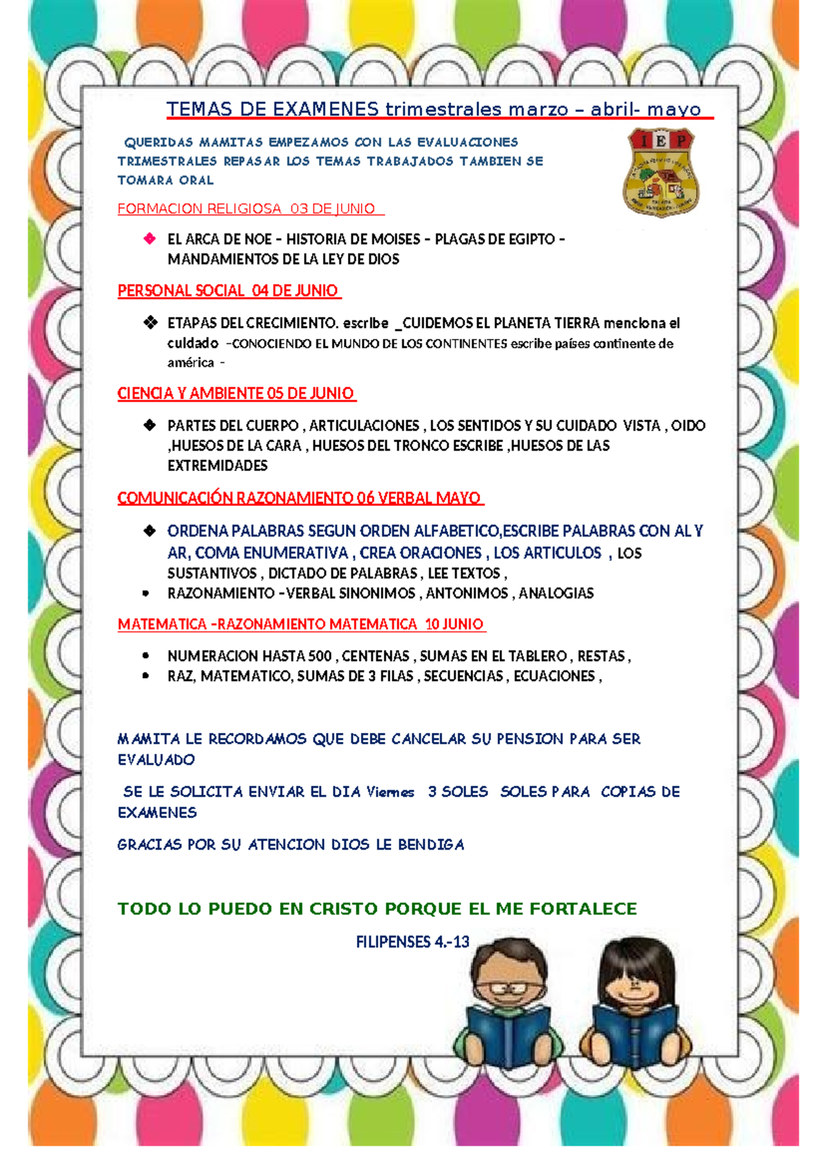 Temas DE Examenes Trimestrales Marzo 2024 - TEMAS DE EXAMENES ...