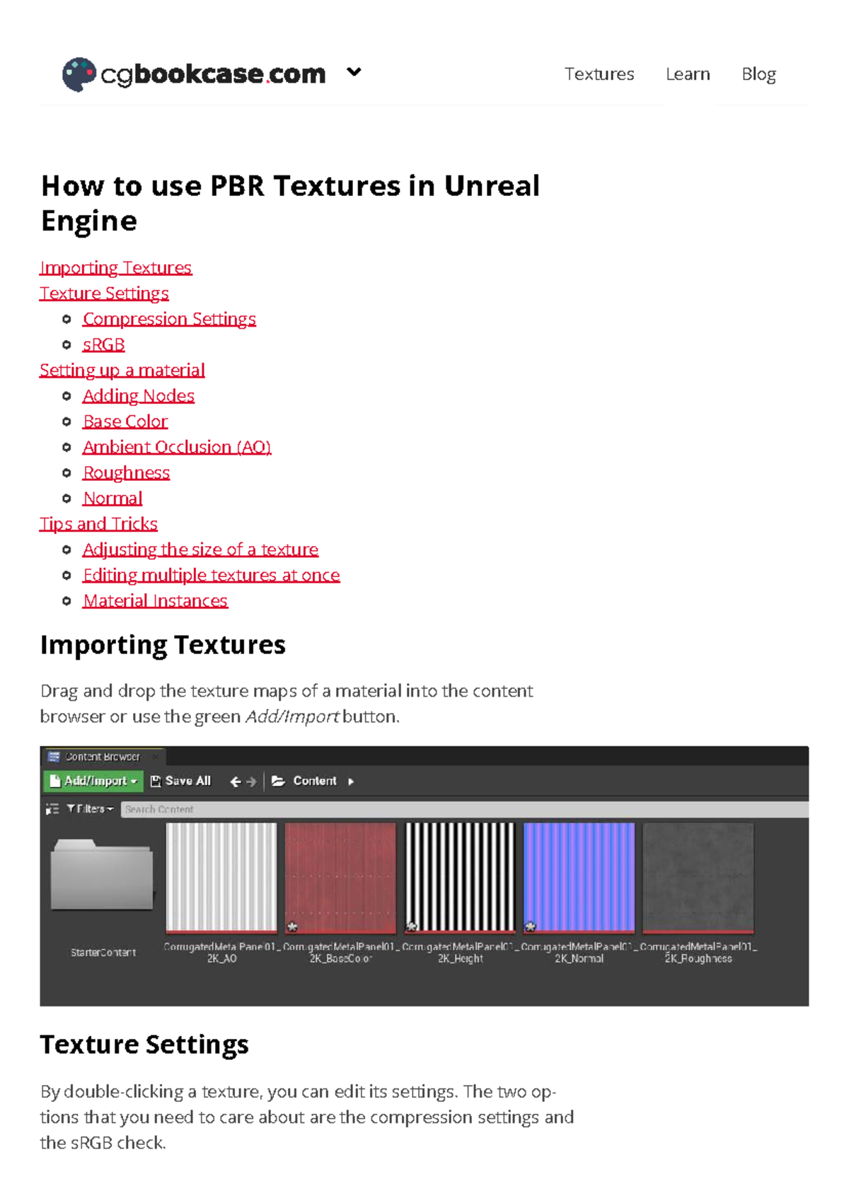 How to use PBR Textures in Unreal Engine cgbookcase - How to use PBR ...