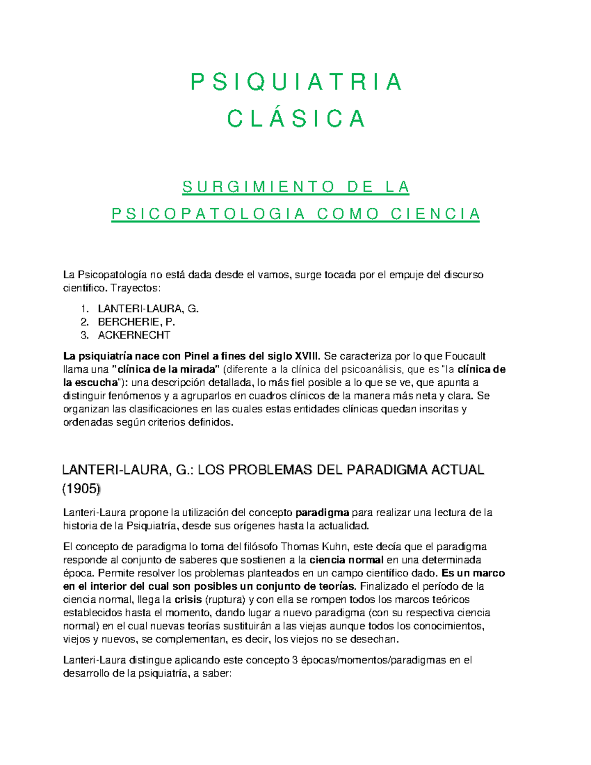 R E S U M E N - U N I D O 2020-1.... - P S I Q U I A T R I A C L Á S I C A S U R G I M I E N T O ...