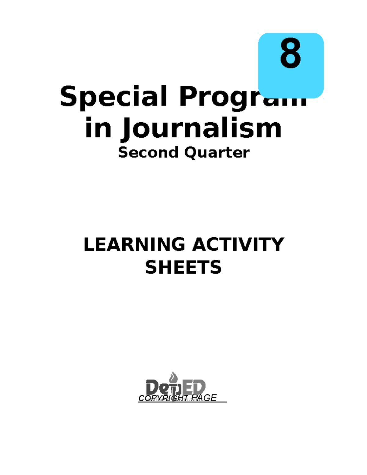 English 8 Journalism - Course Outline - Special Program in Journalism ...