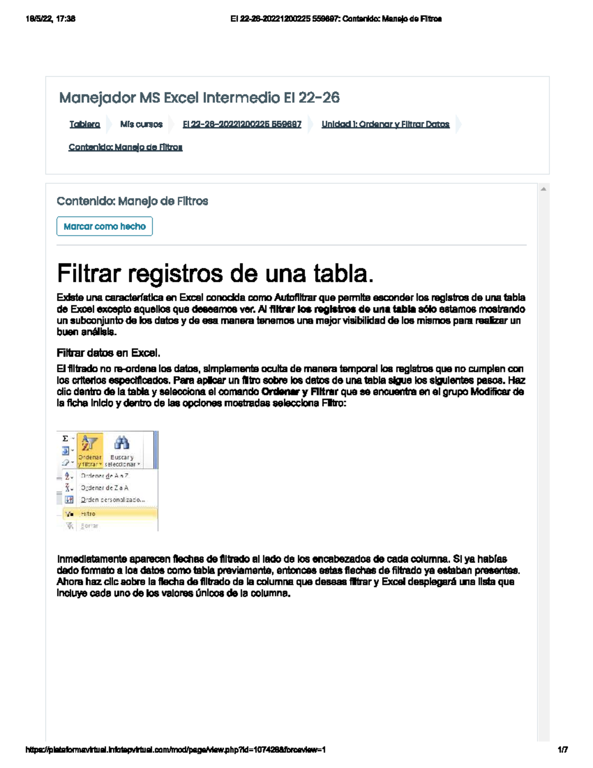 Manejo de Filtros - iNFORMATICA - Studocu