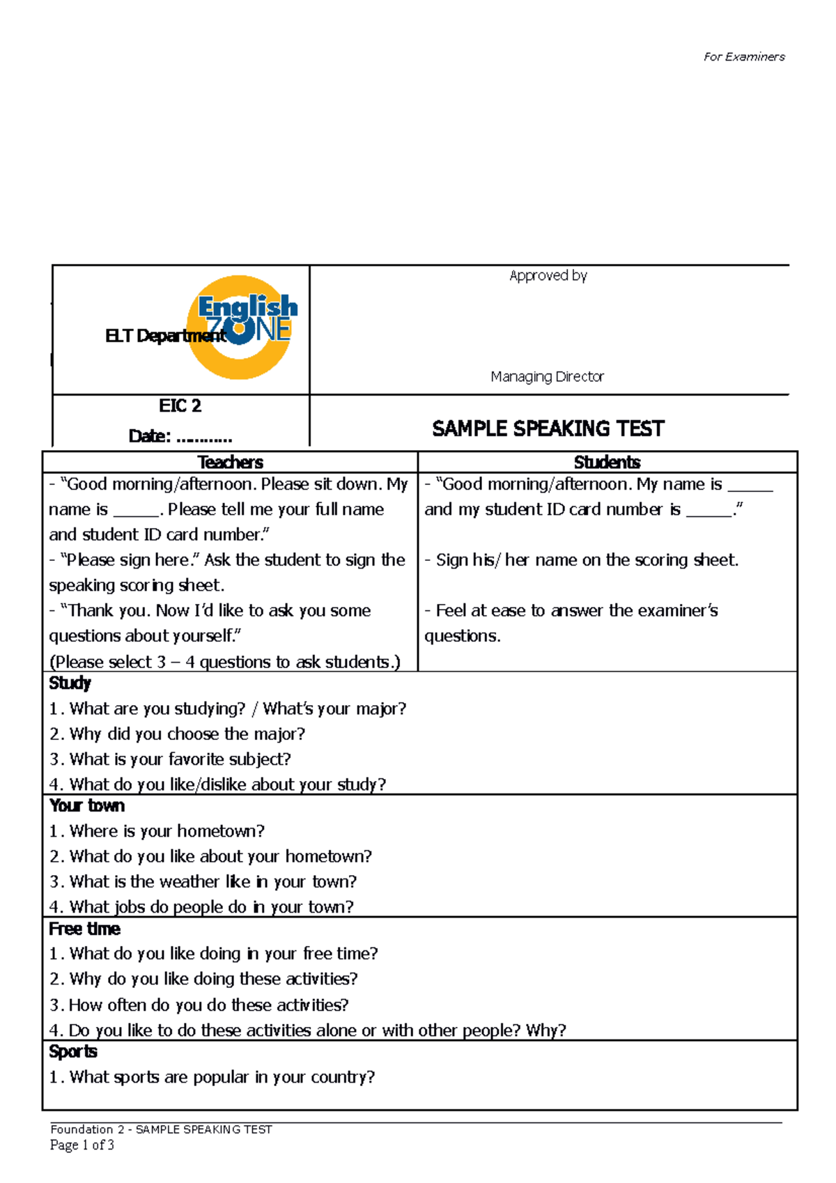 bai tap tham khao - For Examiners Teachers should spend approximately 4 ...