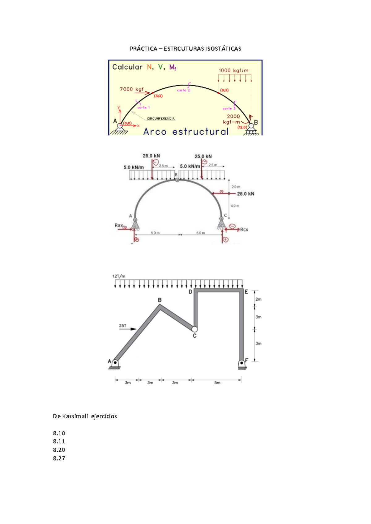 Practica Final Isostaticas - Análisis Estructural 1 - PRÁCTICA ...