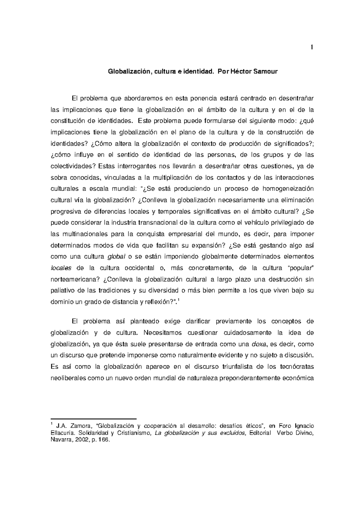 Globalizacion cultura e identidad Samour - 1 Globalización, cultura e ...