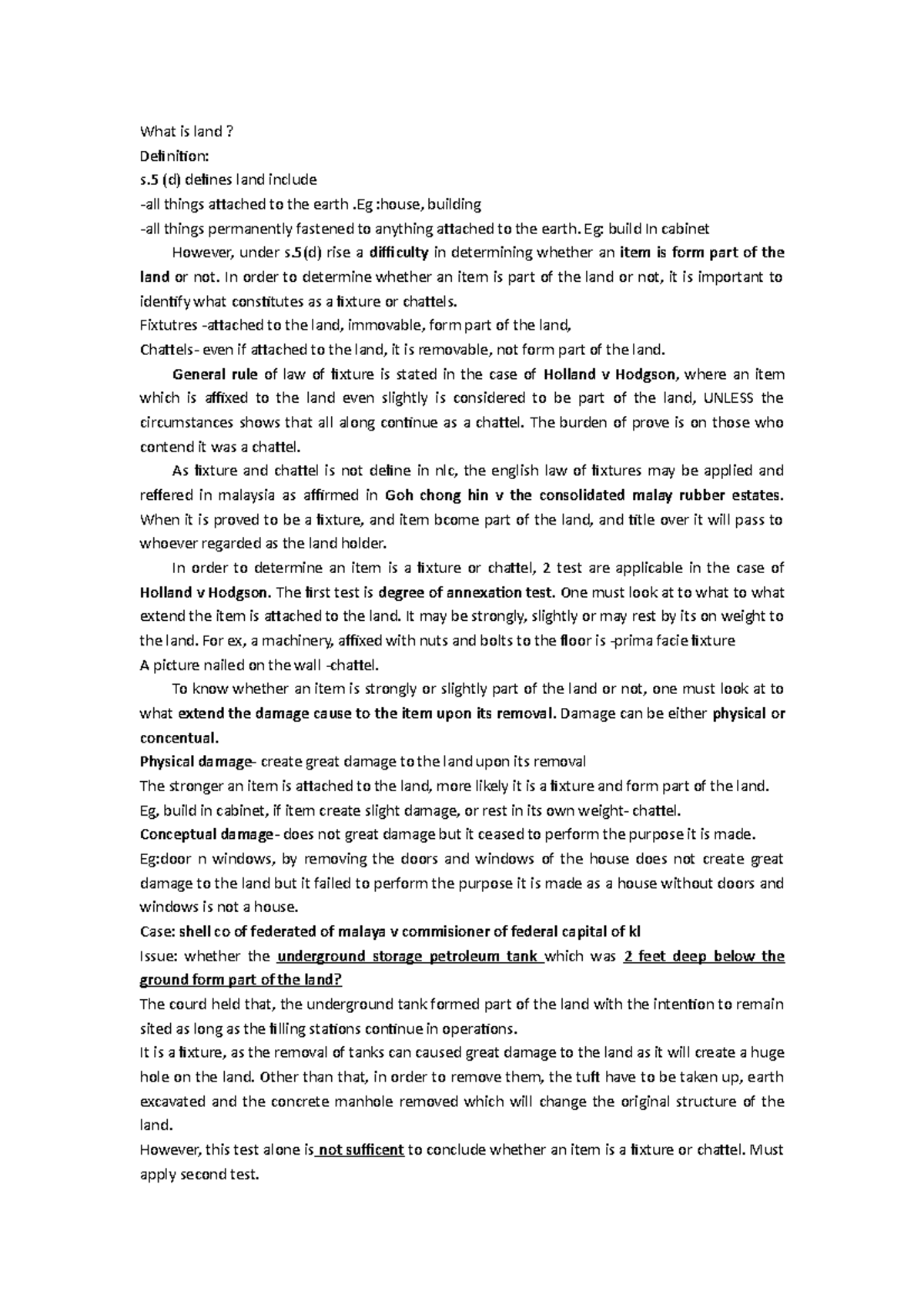 What is land - land law short notes - What is land? Definition: s (d ...
