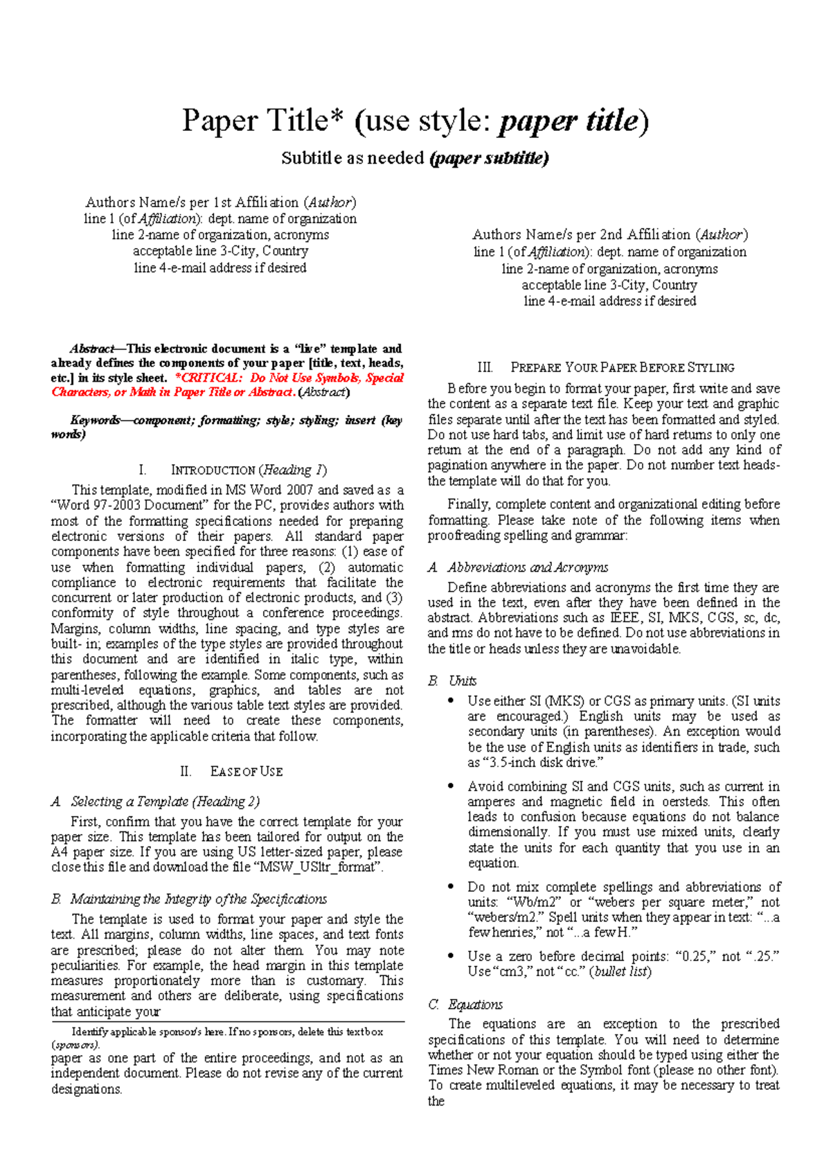 Ijert Paper Template - study well - Paper Title* (use style: paper ...