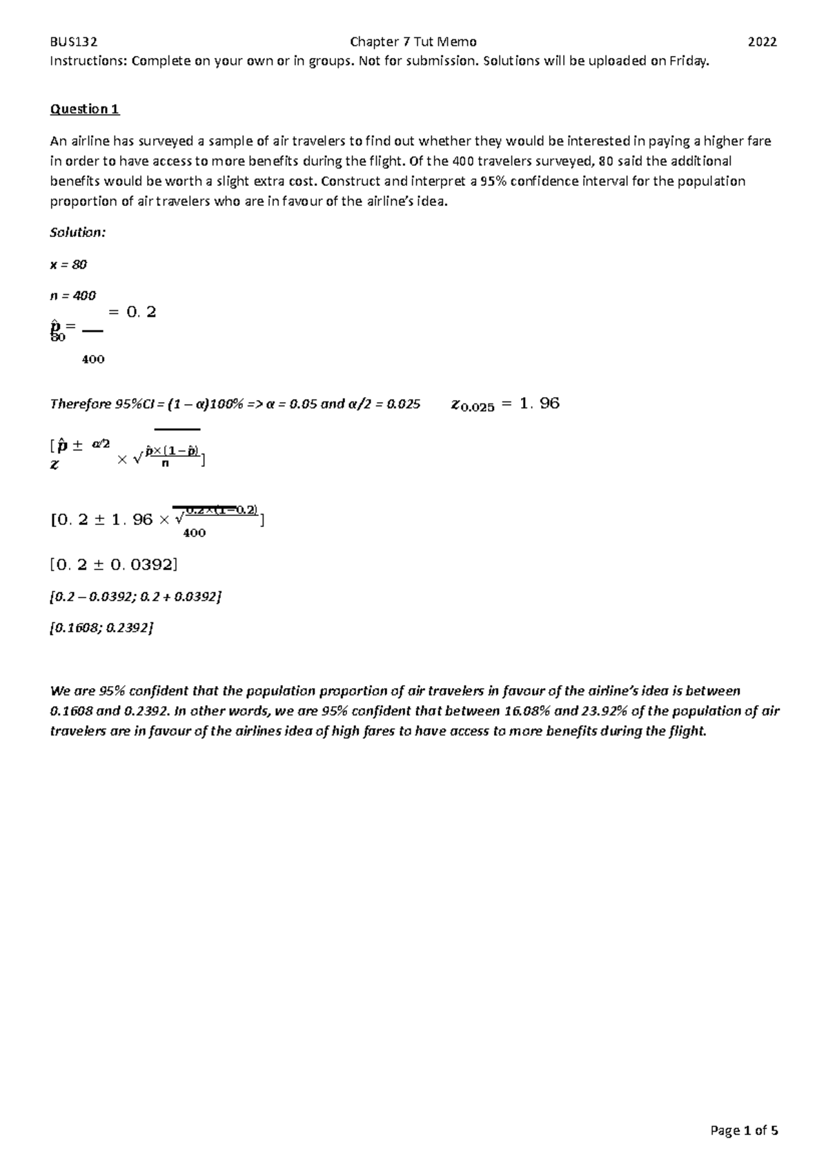 Ch7 Tut Memo 1 Bus132 Chapter 7 Tut Memo 2022 Instructions Complete On Your Own Or In