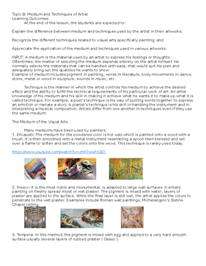 ART Appreciation Module 7 - ART APPRECIATION MODULE 7 An artist is considered to be a person ...