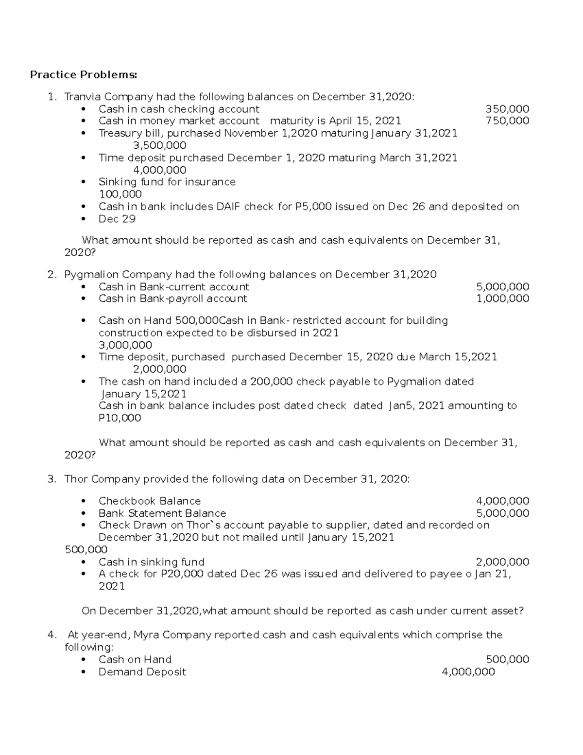 Practice Problems 1 2 - Lecture notes 12 - Practice Problems: Tranvia ...