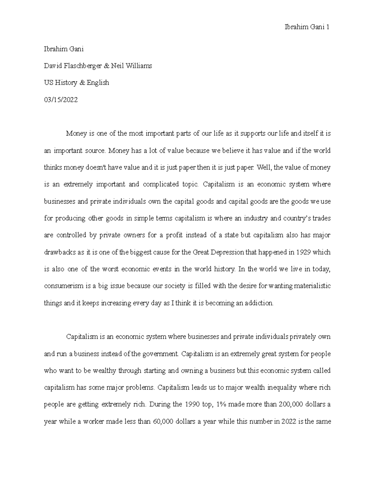 my Joint Essay for History and English - Ibrahim Gani 1 Ibrahim Gani ...