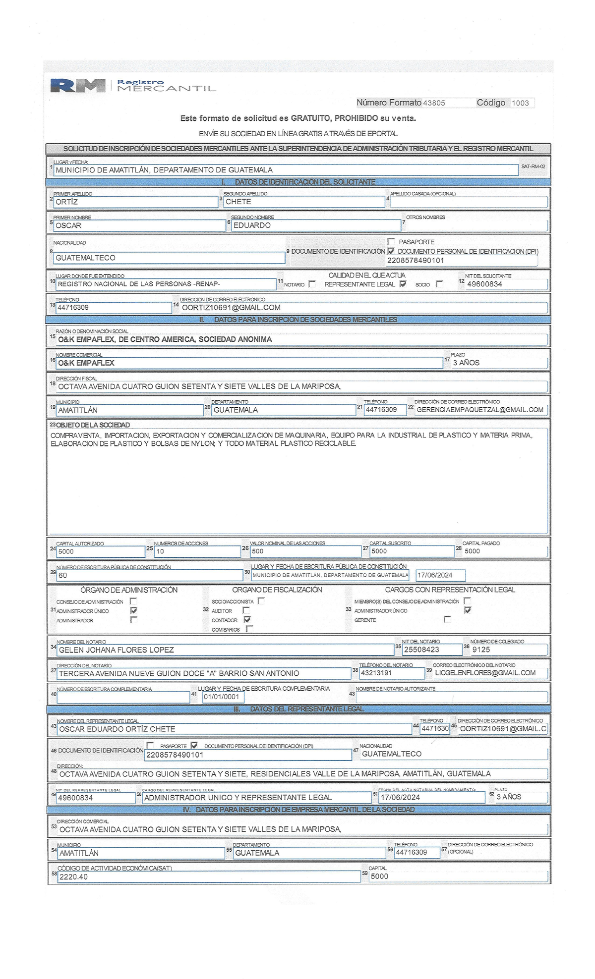 COMO LLENAR UN FORMULARIO DE TRABAJO - RM Registro MERCANTIL Número ...