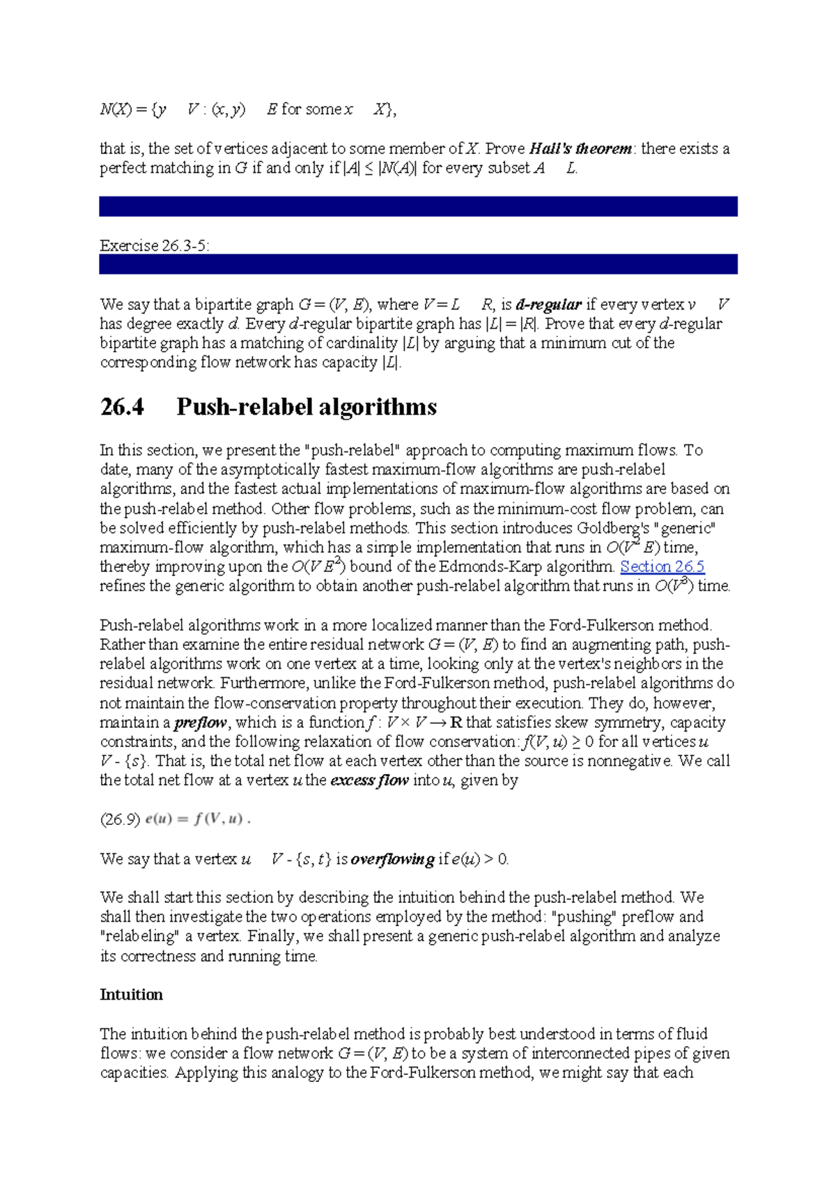 Algorithm Part 6 Maximum Flow Chapter 26 Nx Y V X Y E For Some X X That Is The 
