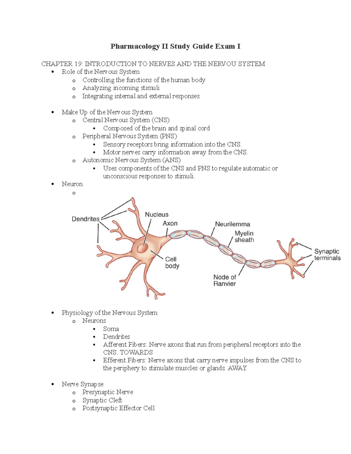 Pharmacology II Study Guide - NSG 3253 - Studocu