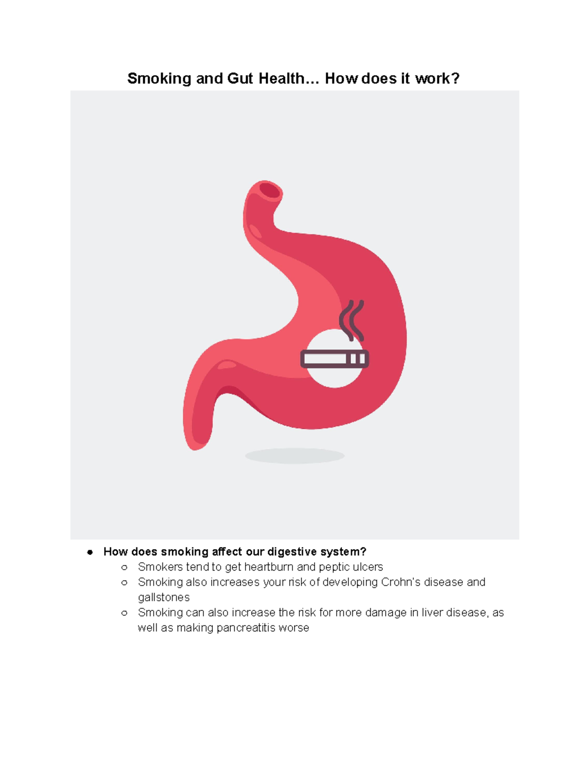 Kenmore Project - Smoking and Gut Health... How does it work? How does ...