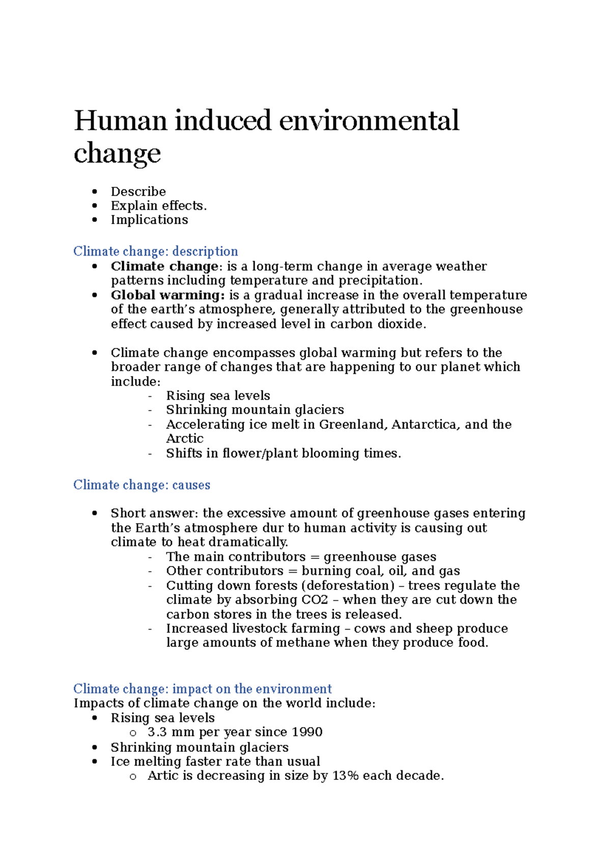 Human induced environmental change - Human induced environmental change ...