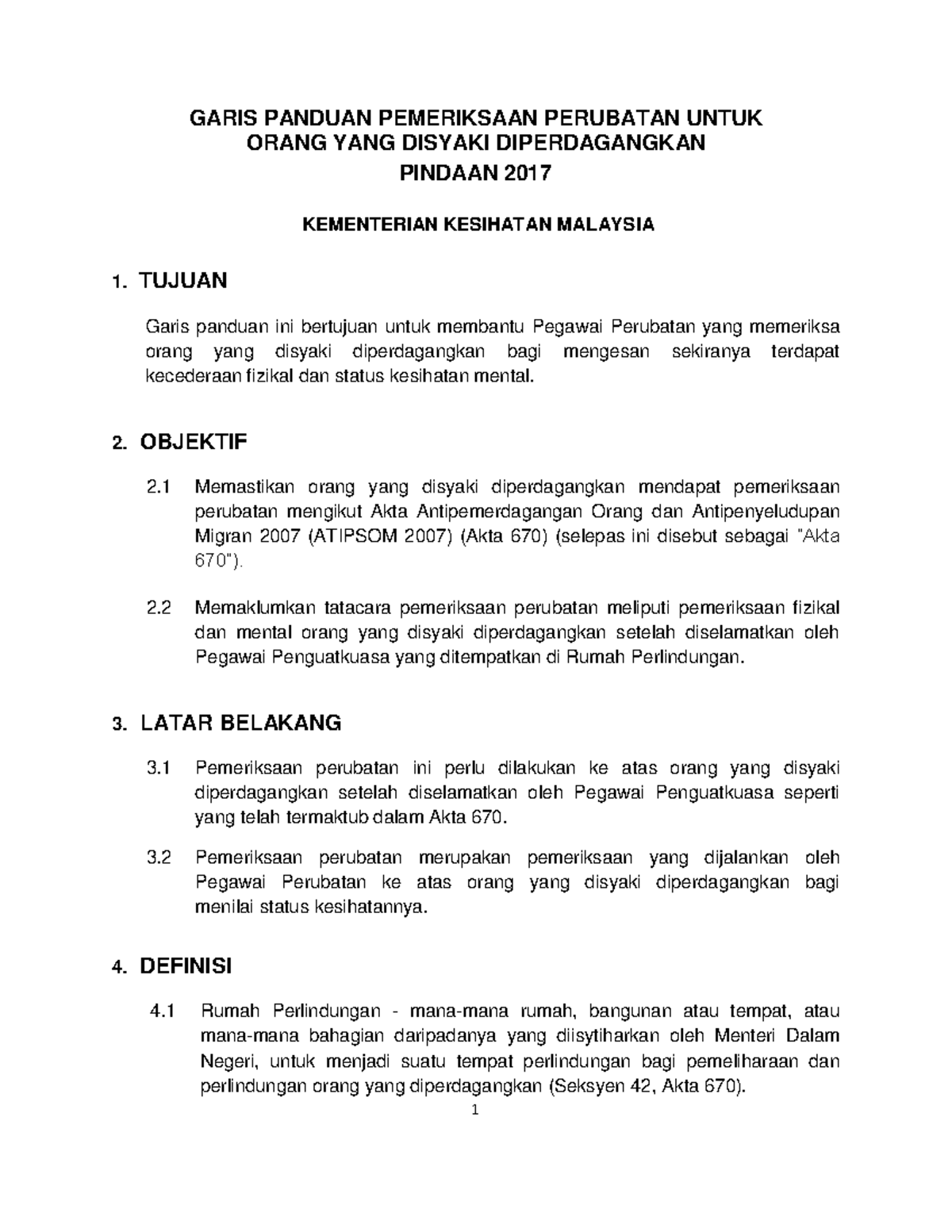 Garis Panduan Pemeriksaan Perubatan Untuk Orang YANG Disyaki ...