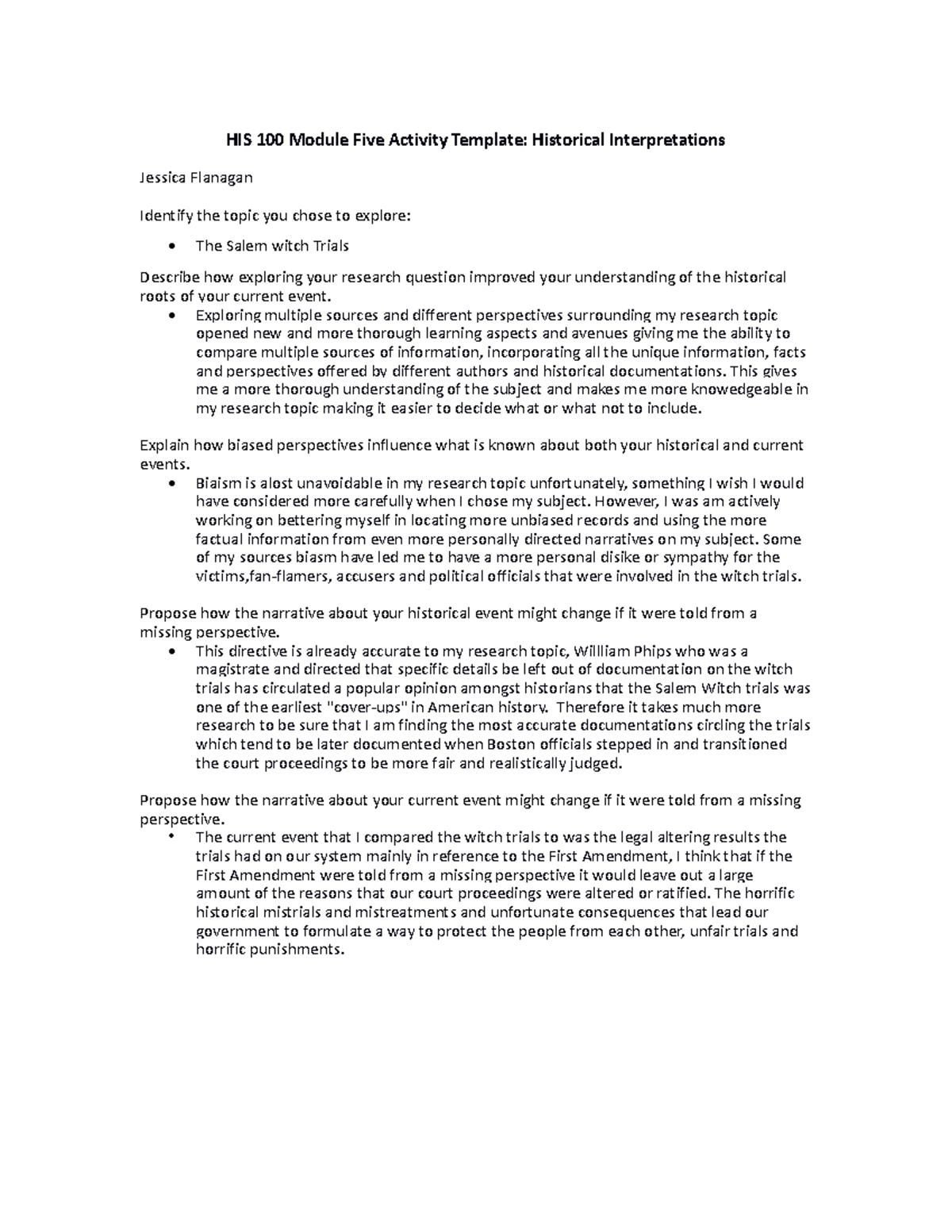 HIS 100 Module Five Activity Complete - HIS 100 Module Five Activity ...