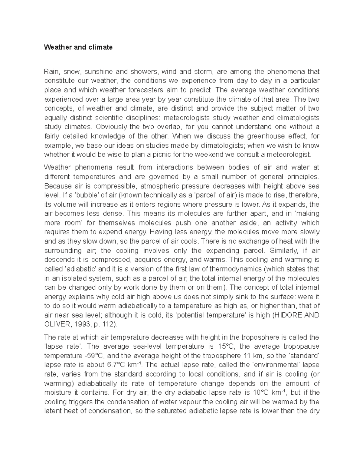 Weather and climate - Weather and climate Rain, snow, sunshine and ...