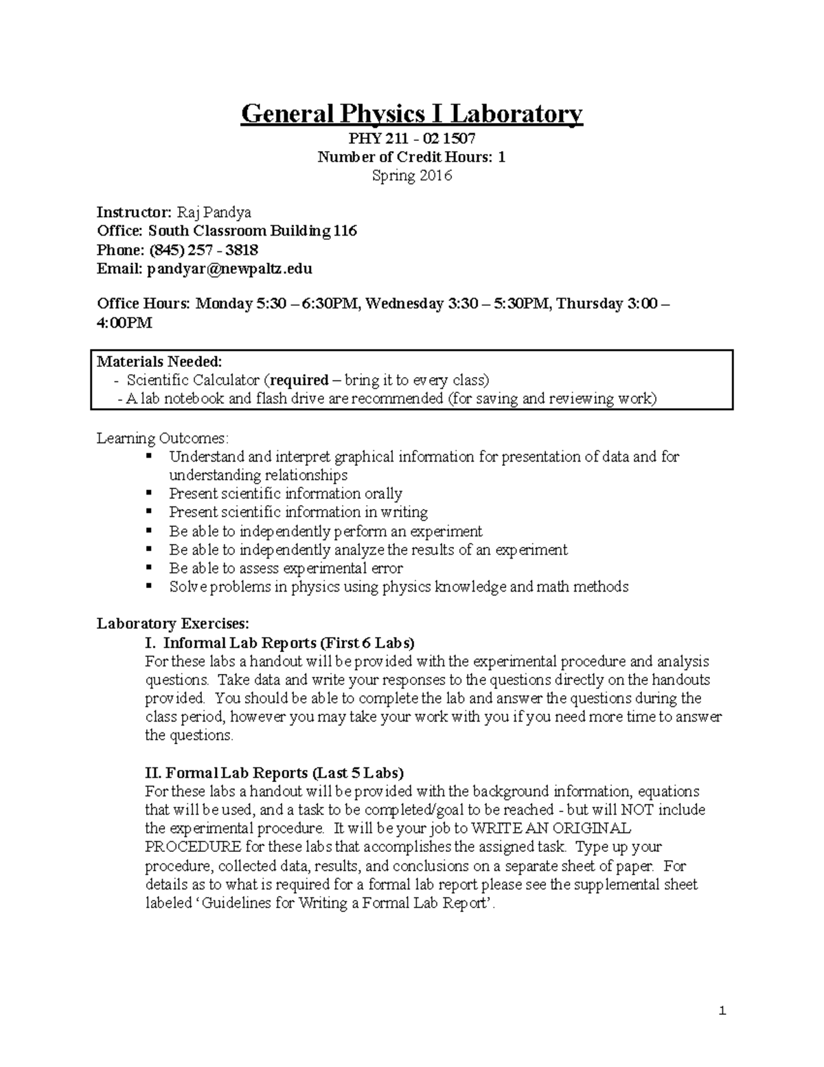 NP - GPILab Syllabus S '16 - General Physics I Laboratory PHY 211 - 02 ...