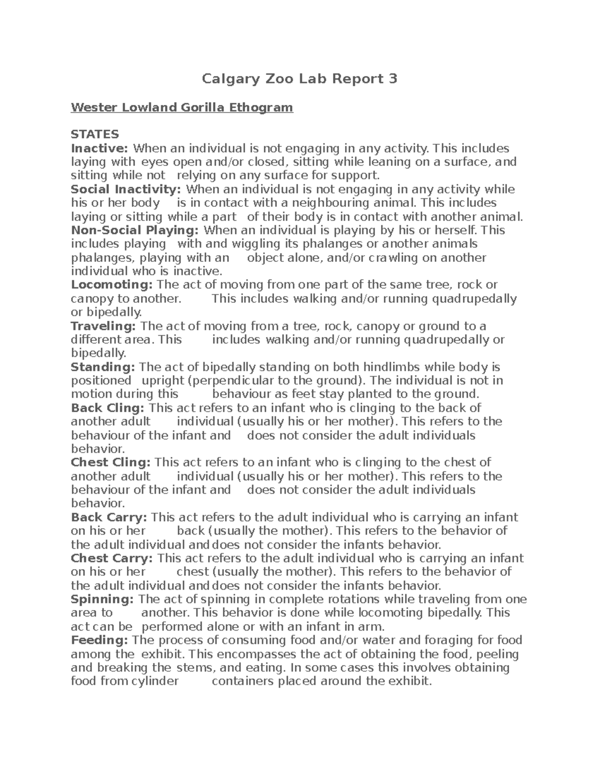 Lab Report 3 - Calgary Zoo Field Notes - Calgary Zoo Lab Report 3 ...
