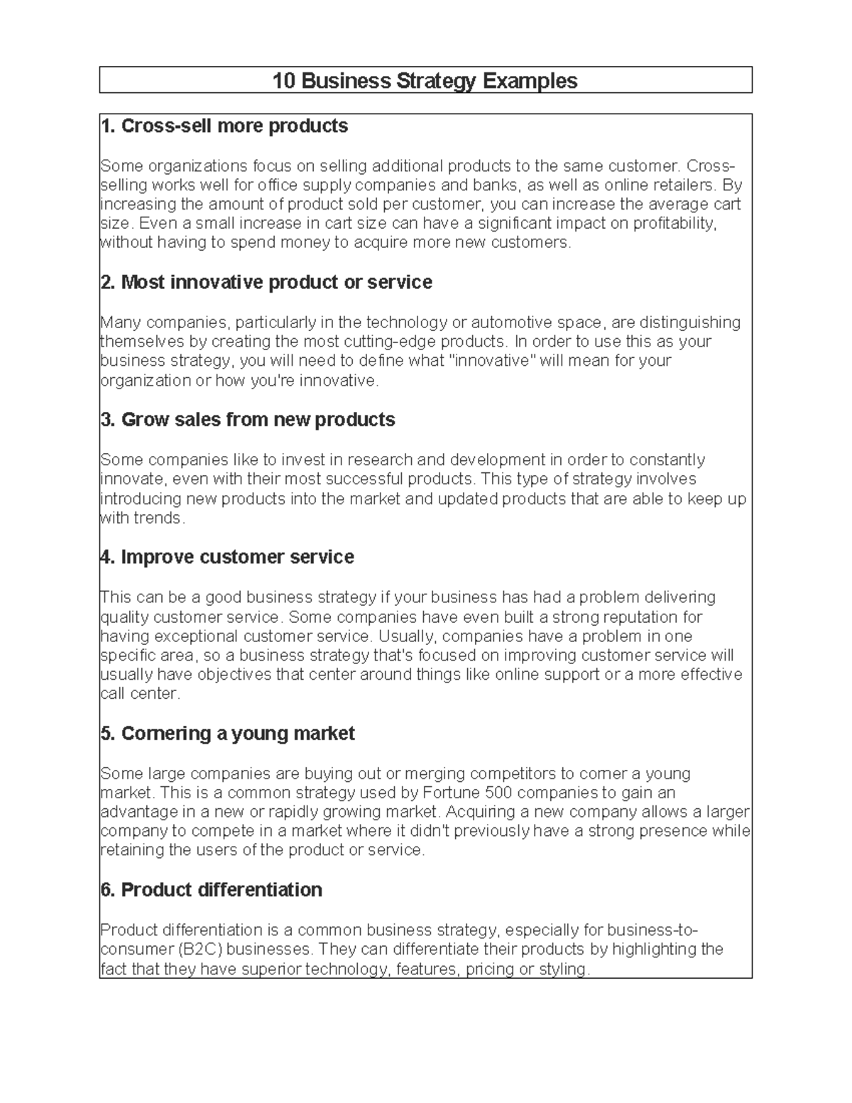 Examples of strategy - 10 Business Strategy Examples 1. Cross-sell more ...