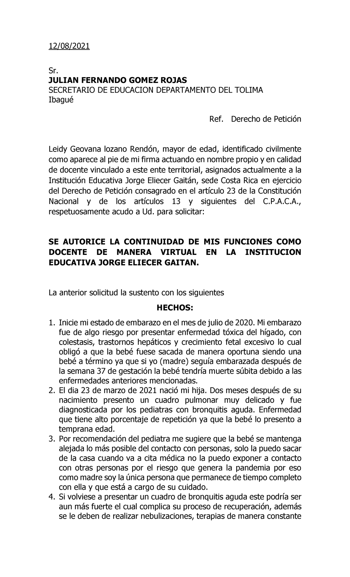 NO Vacunados- Docentes Secretaria DE Educacion Deparamental Leidy ...