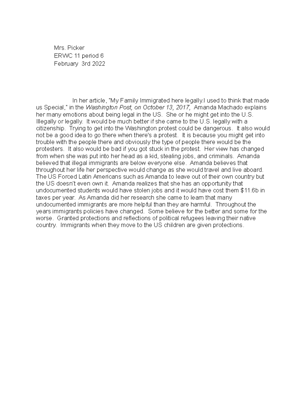 Copy of Article summary format - Mrs. Picker ERWC 11 period 6 February ...