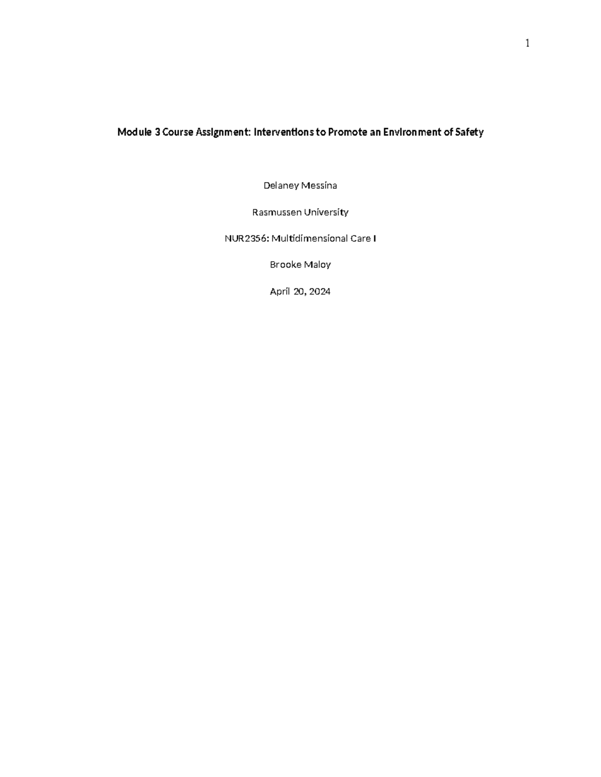 Mod3Assignment 04202024 - Module 3 Course Assignment: Interventions to ...