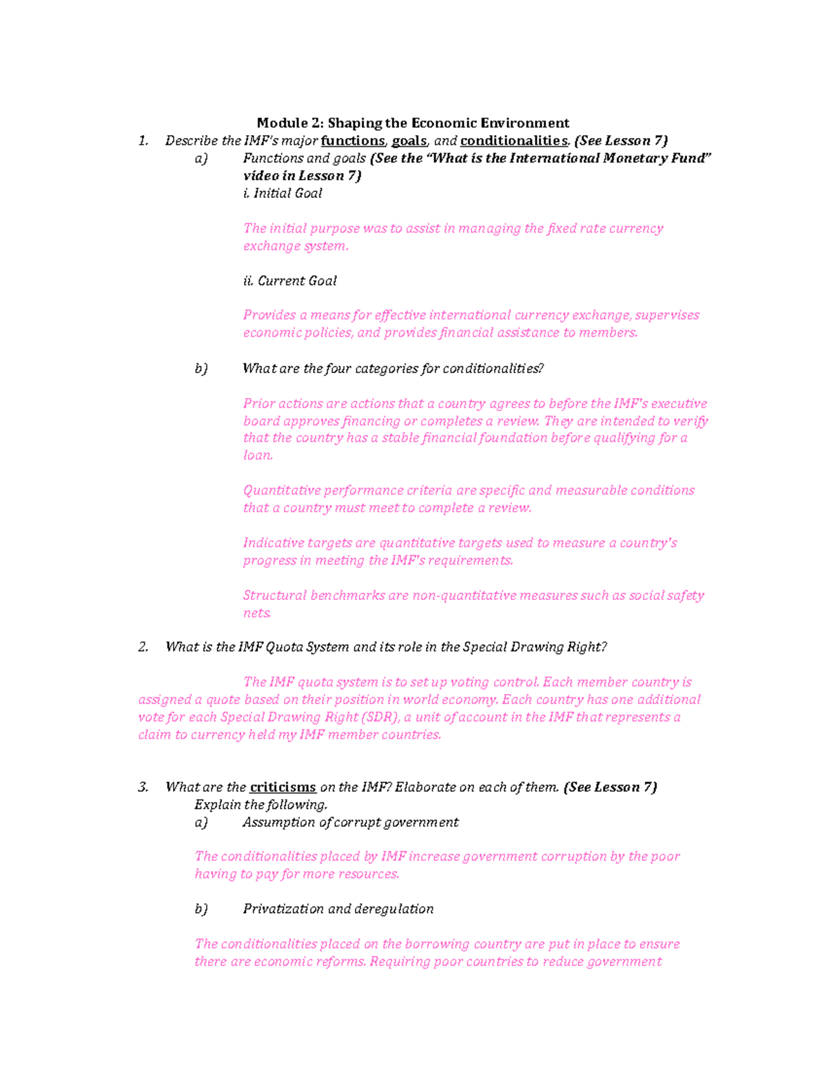 Module 2 Enhanced Study Guide Completed - Module 2: Shaping the ...