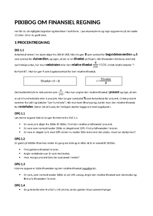 FH - Noter til Finansering kurset på C-Niveau - Opgave 1 Hvad forstås ...