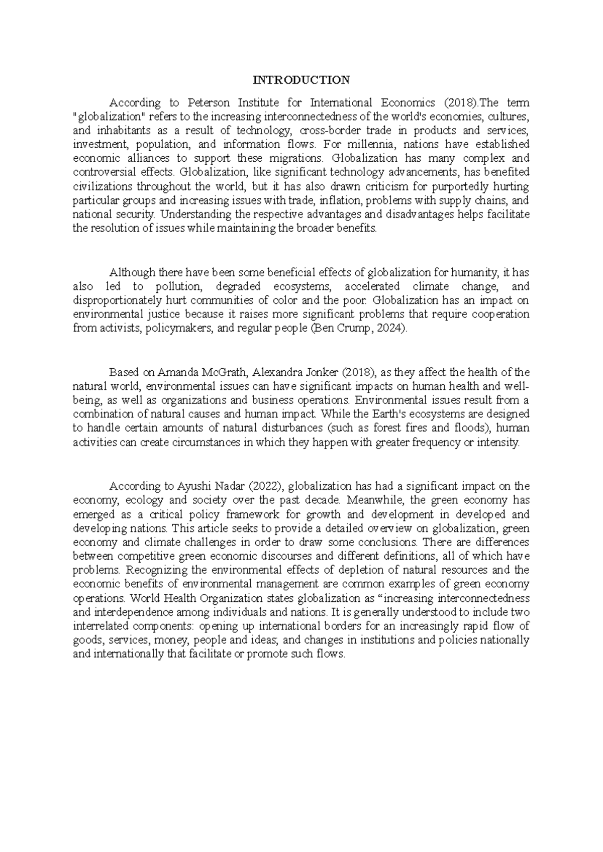 Research (Team Gapan) - STS - INTRODUCTION According to Peterson ...