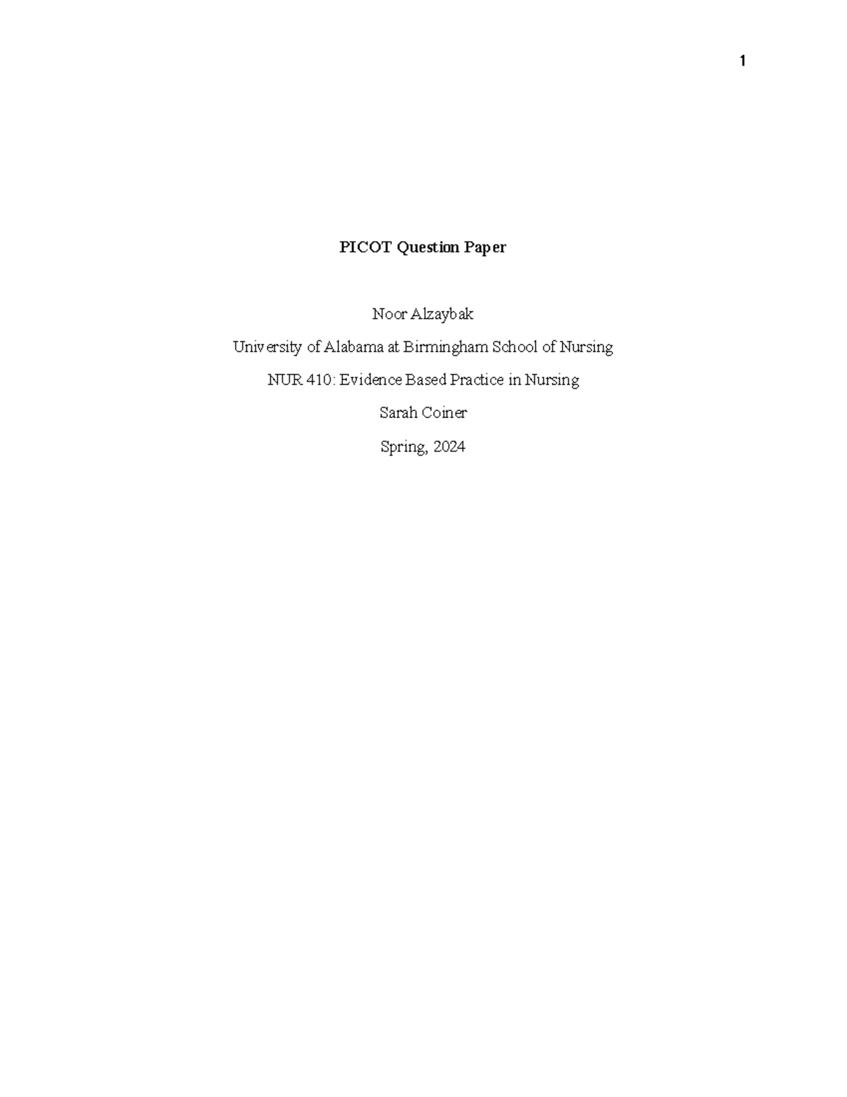78CF9D86-4A00-4002-B7D5-52167 C562A19 2 - PICOT Question Paper Noor ...