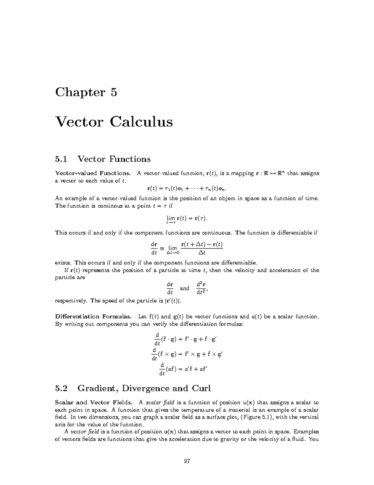 Ref MATH Adv Math Methods Sean Mauch-30 - Chapter 5 Vector Calculus 5 ...